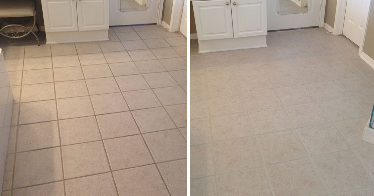 A Bathroom in Raleigh NC Got a Revamped Floor With Our Grout Cleaning ...